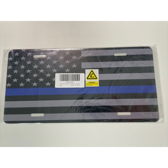 Unbranded | Art | Thin Blue Line American Flag License Plate Black Usa ...